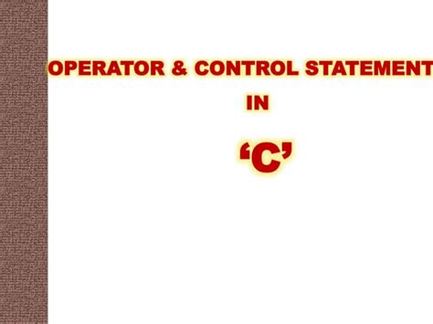 control statements in c pptx programming languages computing