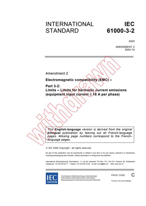 Iec 61000 3 2 2000 Amd2 2004 Amendment 2 Electromagnetic