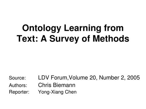 ppt ontology learning from text a survey of methods powerpoint