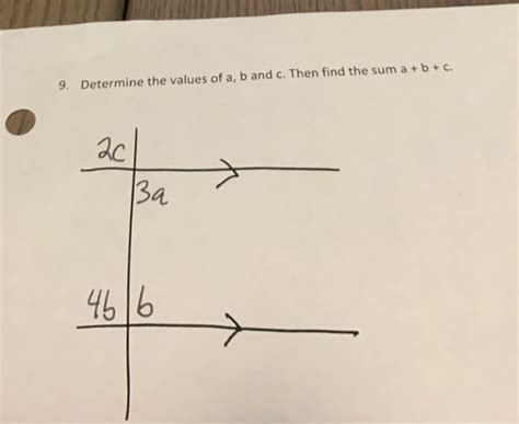 Solved 9 Determine The Values Of A B And C Then Find The Sum A B C Course Hero