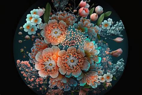 Flowers Translucent Vibrant Colors Intricate Details Sparkling Stock Image Image Of Spring