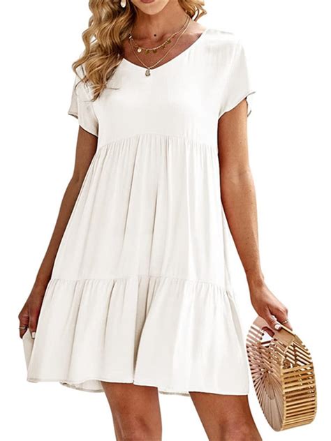 Langwyqu V Neck Short Sleeved Women Loose Oversize Casual Mini Shirt