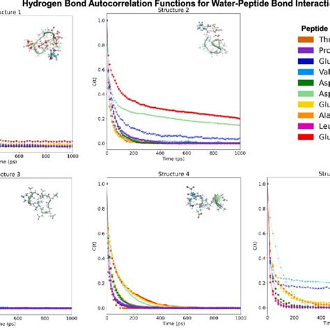 Hydrogen Bond Autocorrelation Functions C T For Water Peptide Bond