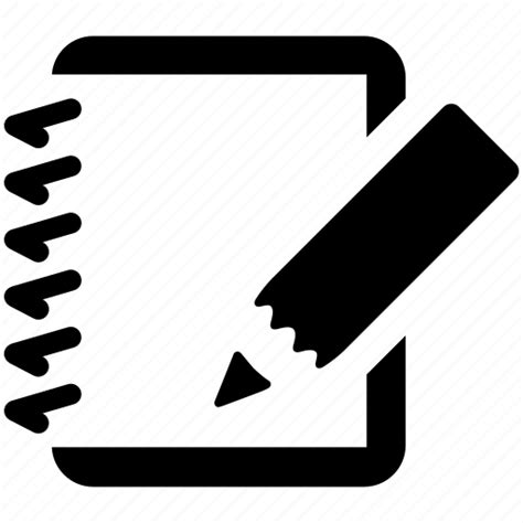 binder document notebook notepad notes paper pencil icon