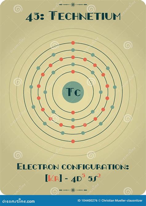 Element Of Technetium Stock Vector Illustration Of Atom 104400276