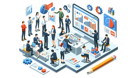 3d Flat As Cross Functional Team Collaborating On A Project Concept As A Illustration Of A Cross