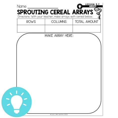 Lucky To Learn Math Lesson 97 Arrays Mini Lesson Sprouting