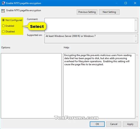Enable Or Disable Virtual Memory Pagefile Encryption In Windows Tutorials