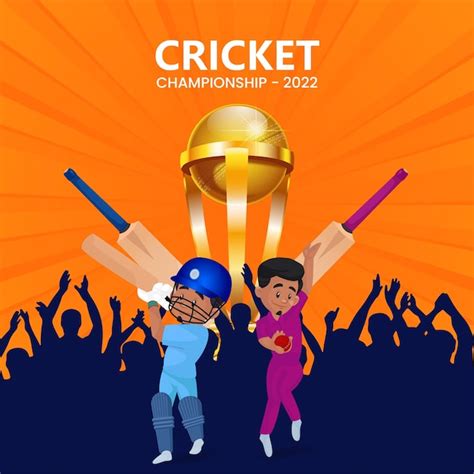 크리켓 챔피언십 2022의 배너 디자인 템플릿 프리미엄 벡터