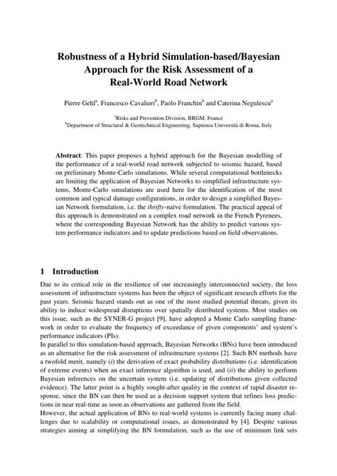 Pdf Robustness Of A Hybrid Simulation Basedbayesian Approach For The