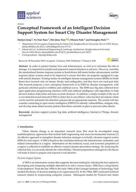 Pdf Conceptual Framework Of An Intelligent Decision Support System For Smart City Disaster