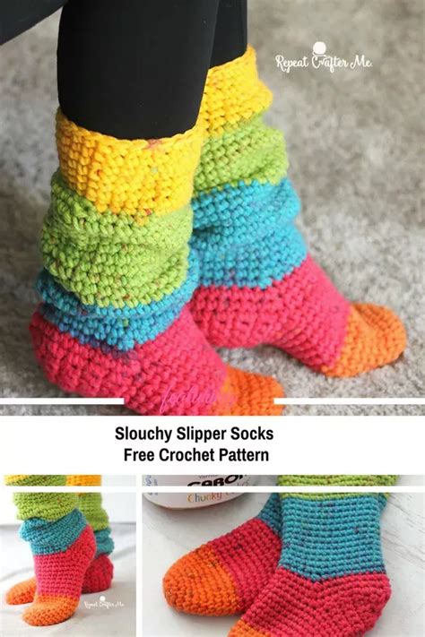 Crochet Women Slouchy Slipper Socks Free Crochet Patterns Paid Artofit