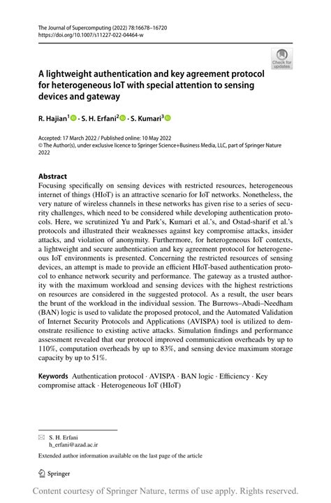 A Lightweight Authentication And Key Agreement Protocol For Heterogeneous Iot With Special
