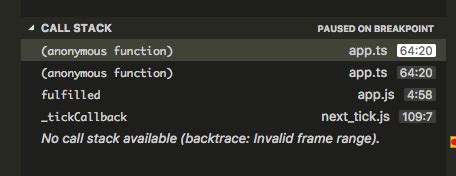 Node Debugging First Frame Sometimes Duplicated And Callstack Error Issue