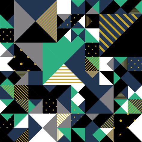 Abstract Geometric Shapes Color Seamless Pattern Vector Image