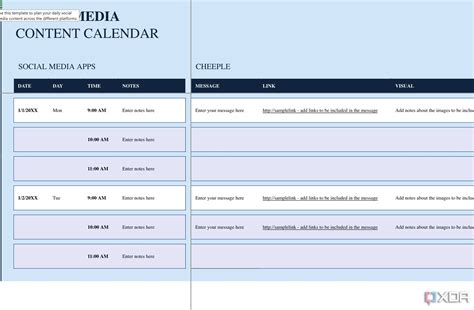 Excel Notes Template