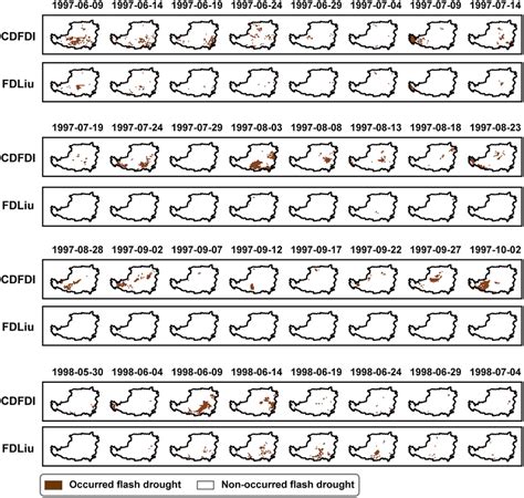 The Evolution Maps Of Flash Drought In 1997 As Captured By The Download Scientific Diagram