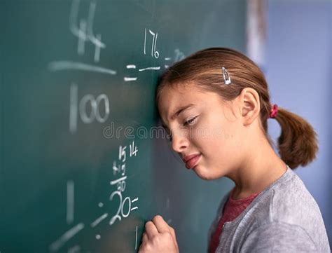 She Doesnt Like Not Figuring It Out An Elementary School Girl Pressing
