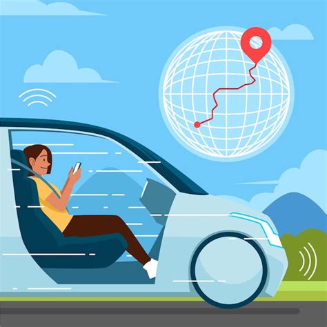 Free Vector Hand Drawn Self Driving Car Illustration