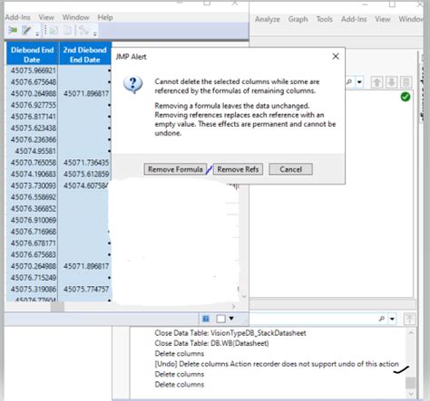 Solved How To Delete Reference Of Formula Column In Jsl Jmp User