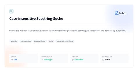Case Insensitive Substring Suche In Javascript Labex