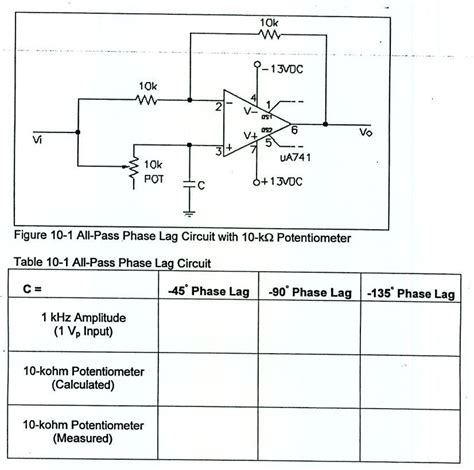 Solved All Pass Phase Lag Circuit The Phase Shift Between Chegg