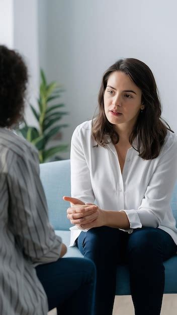 Psychologist Having Session With Her Patient Premium Ai Generated Image