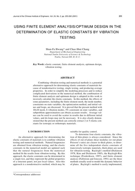 pdf using finite element analysis optimum design in the determination