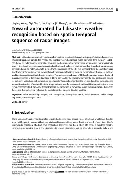 Pdf Toward Automated Hail Disaster Weather Recognition Based On Spatio Temporal Sequence Of