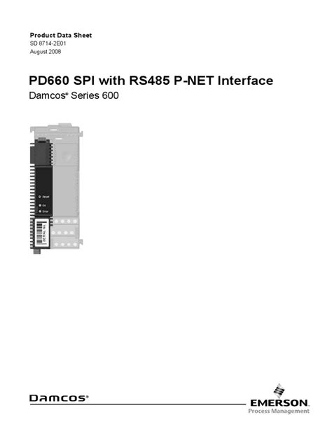 Product Data Sheet Pd660 Spi Rs485 P Net Interface Aperio En 60492