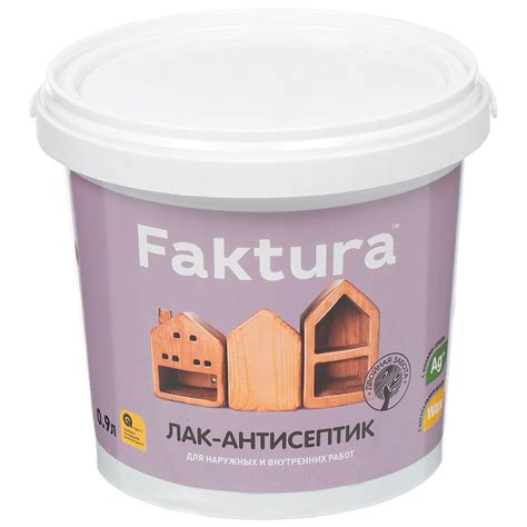 Лак-антисептик Faktura, шелковисто-матовый, полиакриловый, бесцветный ...