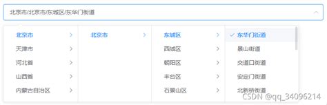 Vueelementui全国地址四级联动 嵌入自定义级别联动省市区街道四级联动 Vueelement Csdn博客