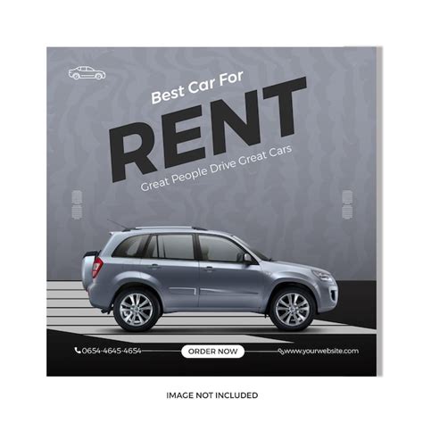 렌터카 프로모션 소셜 미디어 Facebook 및 Instagram 게시물 배너 프리미엄 벡터