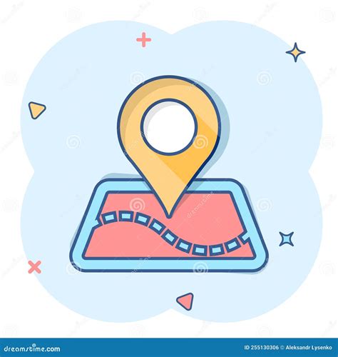 Vector Cartoon Map Pointer Icon In Comic Style Gps Navigation Mark