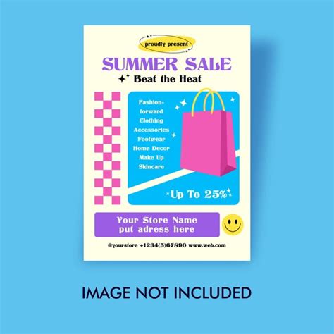 전단지 템플릿 여름 세일 프리미엄 벡터