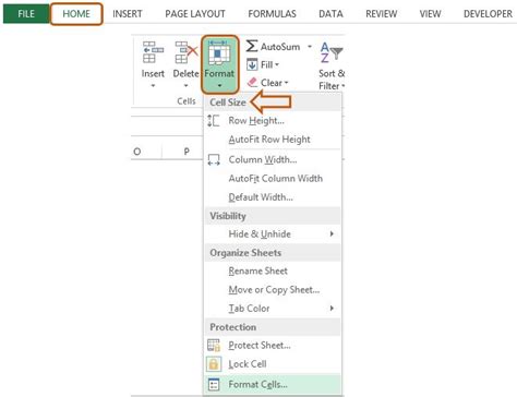 Adjusting Row Height Column Width In Excel