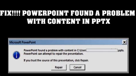 FIX PowerPoint Found A Problem With Content In Pptx YouTube