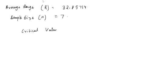 Solved Consider The Following Data For The Control Chart The Lower