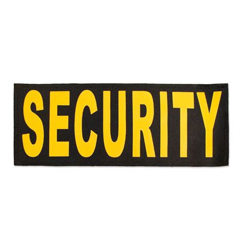 Gold Security Patch Back With Hook And Loop Fastener Uniform Warehouse Security Uniforms