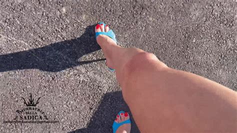 Empress Bella Sadic Walking In Blue Italian High Heels Pov