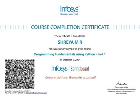 shreya m r on linkedin i am successfully completed programming fundamentals using python part1