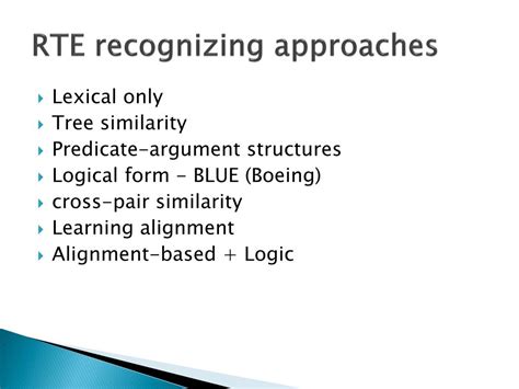 Ppt Recognizing Textual Entailment Powerpoint Presentation Free