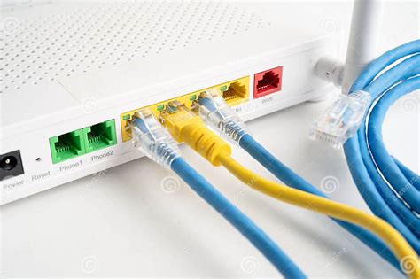 Ethernet Cable With Wireless Router Connect To Internet Service Provider Internet Network Stock