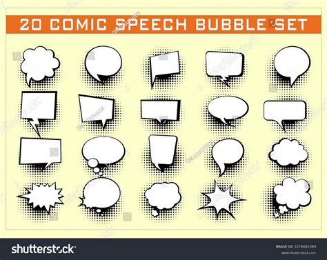 20 Comic Speech Bubble Set Stock Vector Royalty Free 2276683389