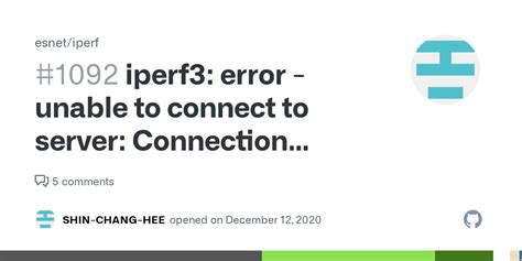 Iperf Error Unable To Connect To Server Connection Refused Issue Esnet Iperf GitHub