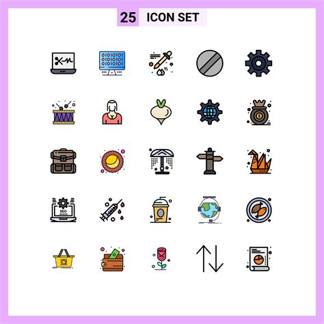 Set Of 25 Modern Ui Icons Symbols Signs For Actress Local Dropper Instrument Cogwheels Editable