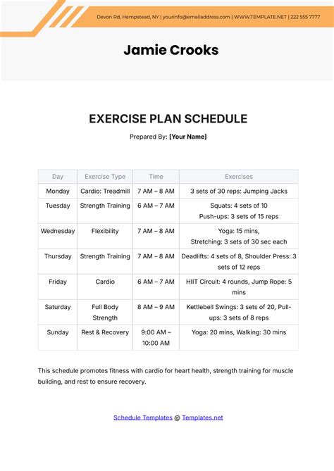 Exercise Planner Printable