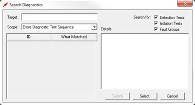 Topic The Desktop Fault Insertion Search Dialog