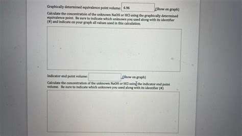 Solved Graphically Determined Equivalence Point Volume Chegg