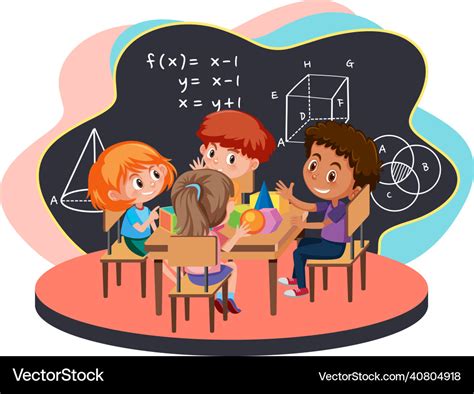 Student Studying Math Clipart